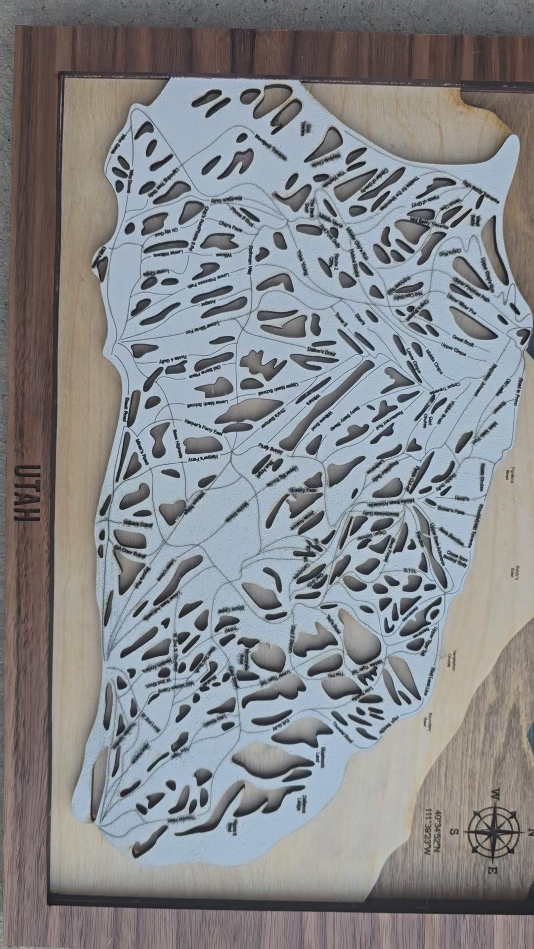 Snowbird Ski Resort Layered Wood Map | Utah Ski Resort | Topographic M ...